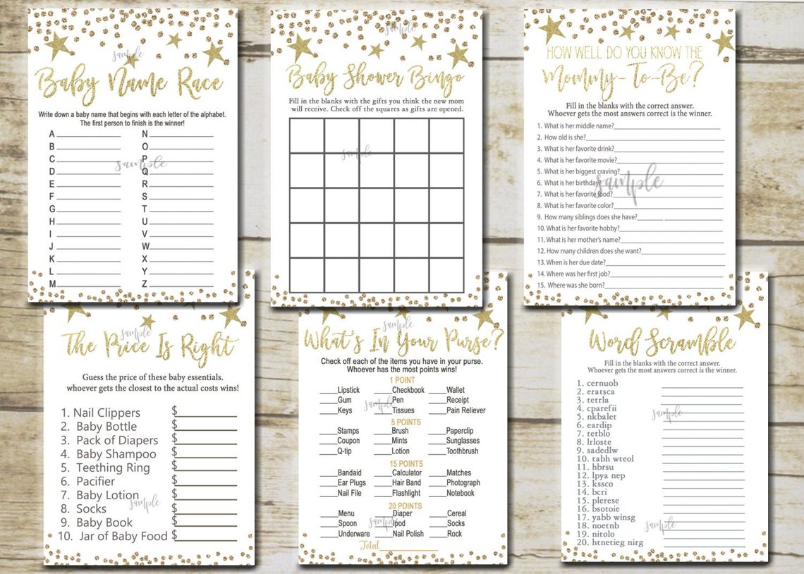 Twinkle Twinkle Baby Shower Game Package 8 Printable Games - Etsy