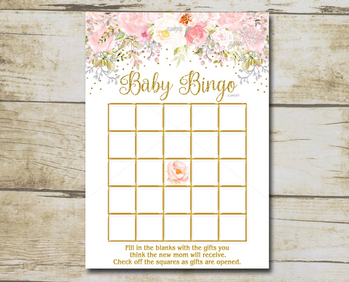 Gold Glitter Baby Shower Bingo Game Baby Shower Game Bingo - Etsy