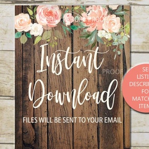 Rustic Baby Shower Signs, 6 Printable Rustic Table Signs, Vintage ...
