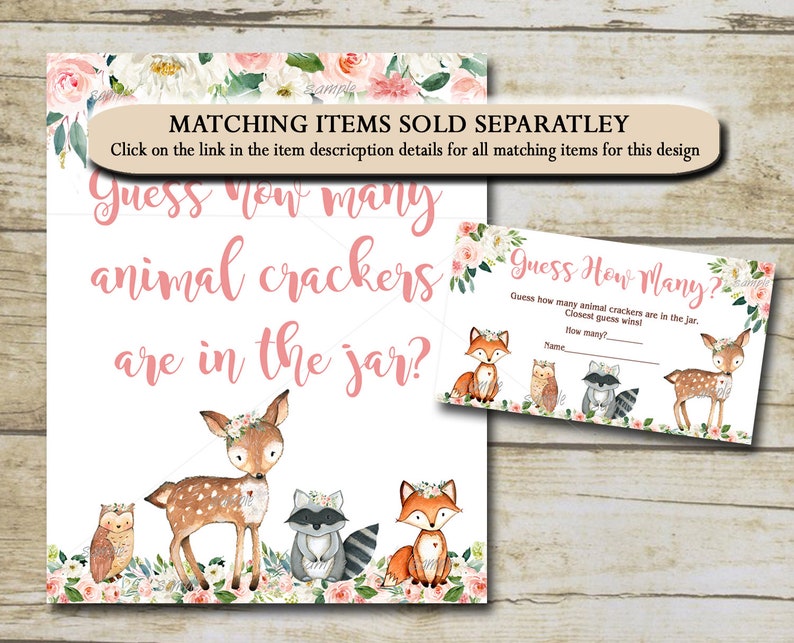 Woodland Baby Shower Bingo Game, Girl Woodland Baby Shower Game, Bingo ...