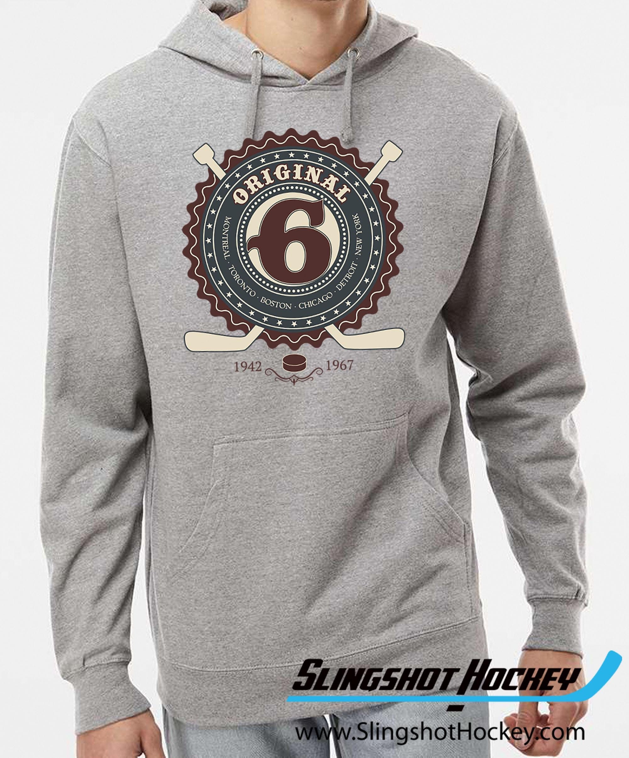 The Original 6 Hockey Teams Hoodie Vintage Original Six Hockey Pullover ...