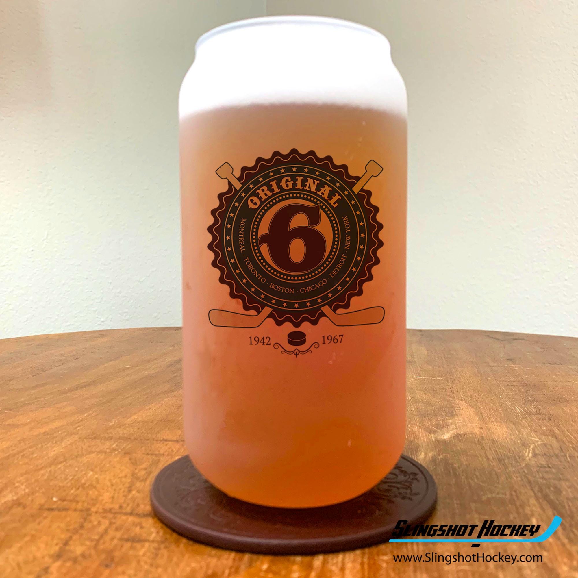 Original 6 Hockey Teams Frosted Beer Glass Original Six Hockey Teams ...