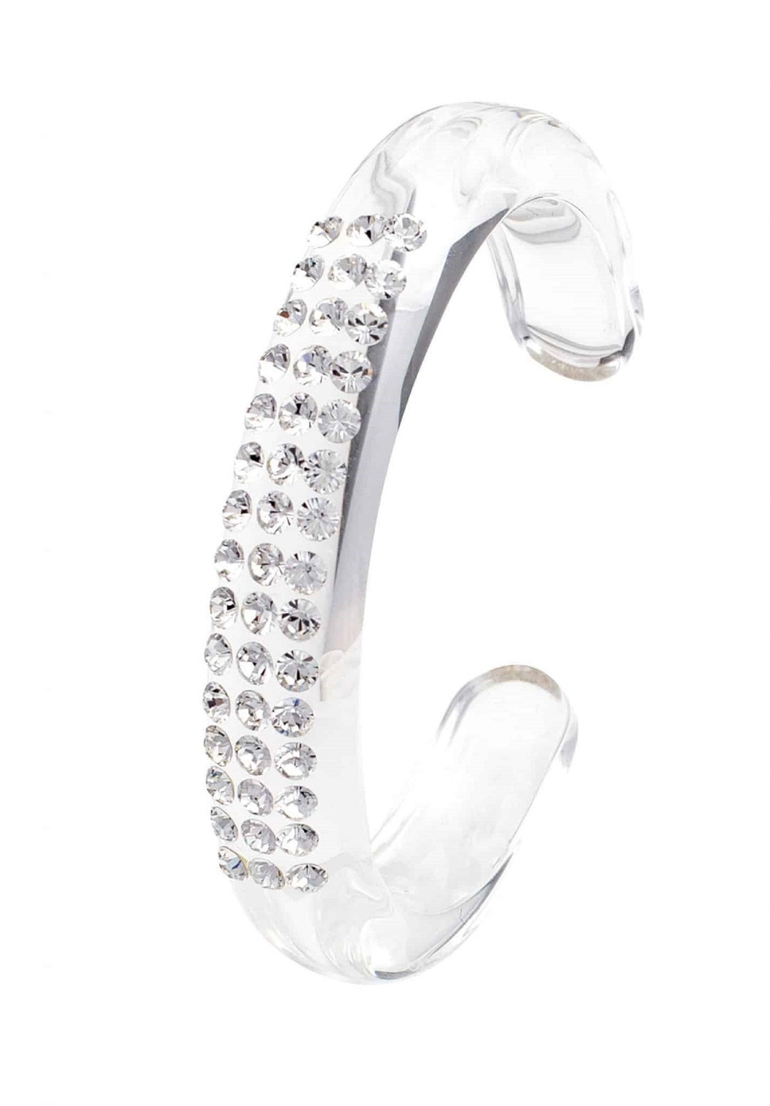 Clear Lucite Cuff Bracelet: Handmade Italian Design With Swarovski ...