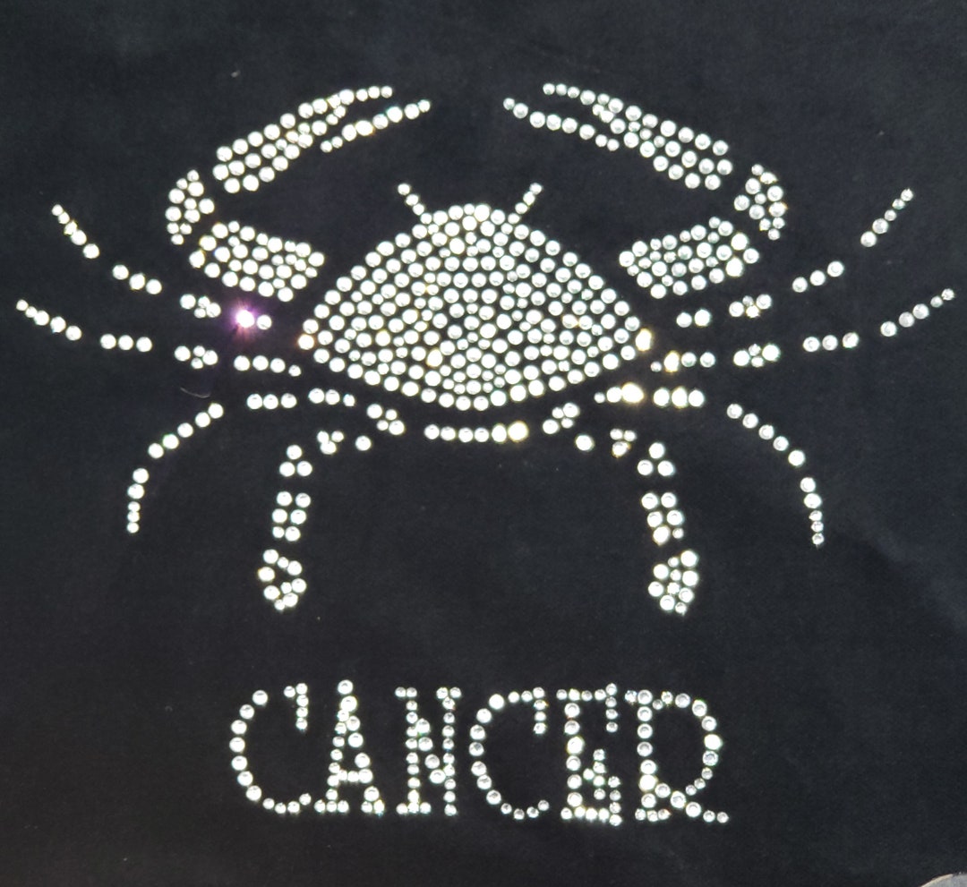 DIY Zodiac CANCER Bling Bling Rhinestone Design Decal Heat Hotfix ...