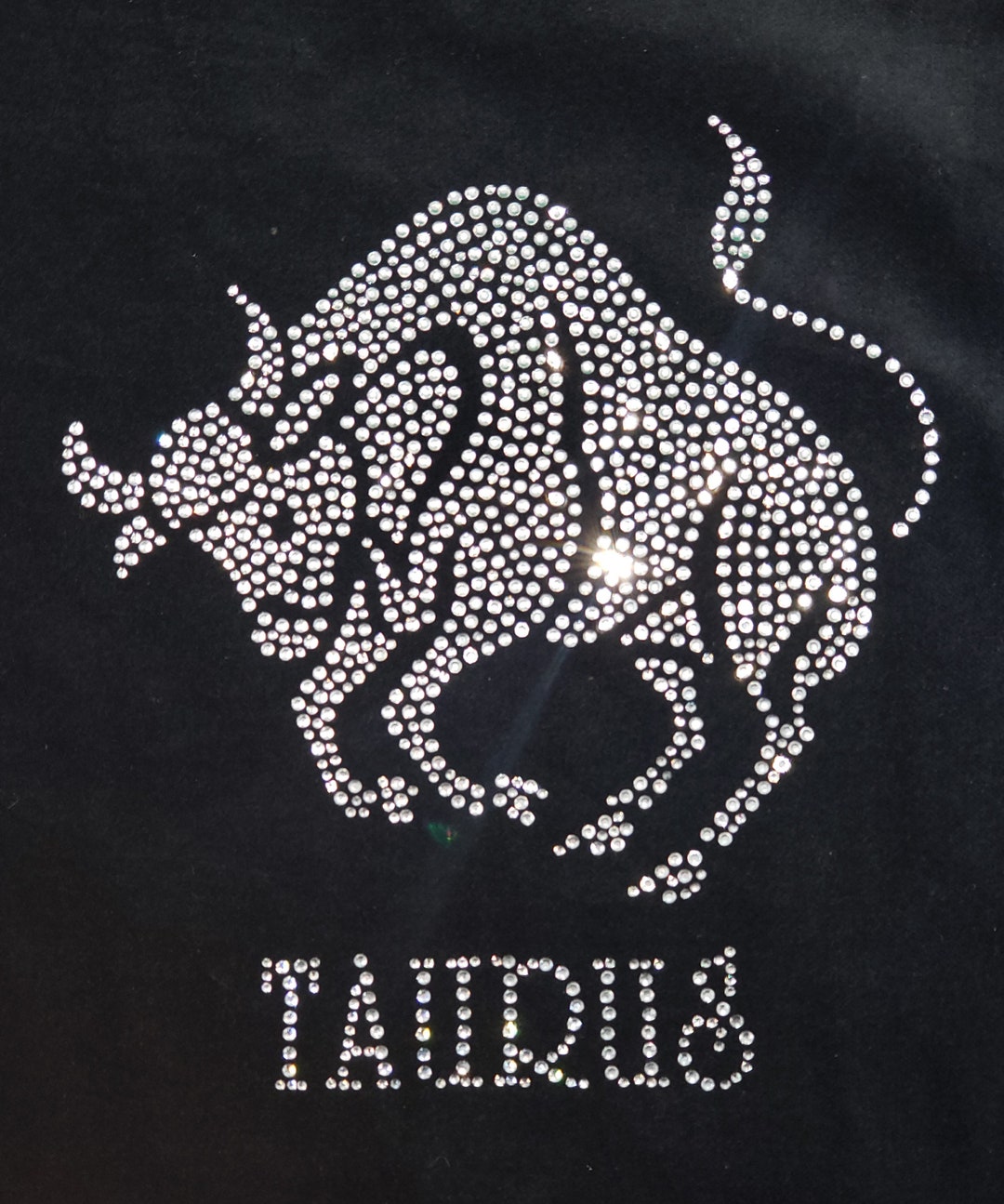 DIY Zodiac TAURUS Bling Bling Rhinestone Design Decal Hot Fix Heat ...