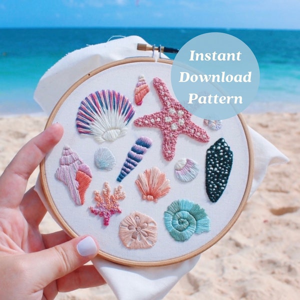 Seashell Embroidery - Etsy