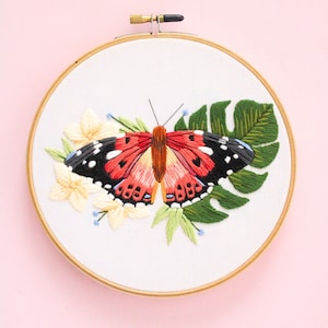 Finished Kamehameha Butterfly Embroidery, Hawaiian Wall Art, Costal ...