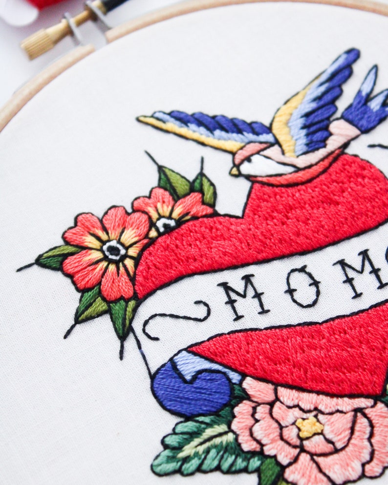 Mom Tattoo Embroidery Pattern, Mother's Day Embroidery Design, Mom ...
