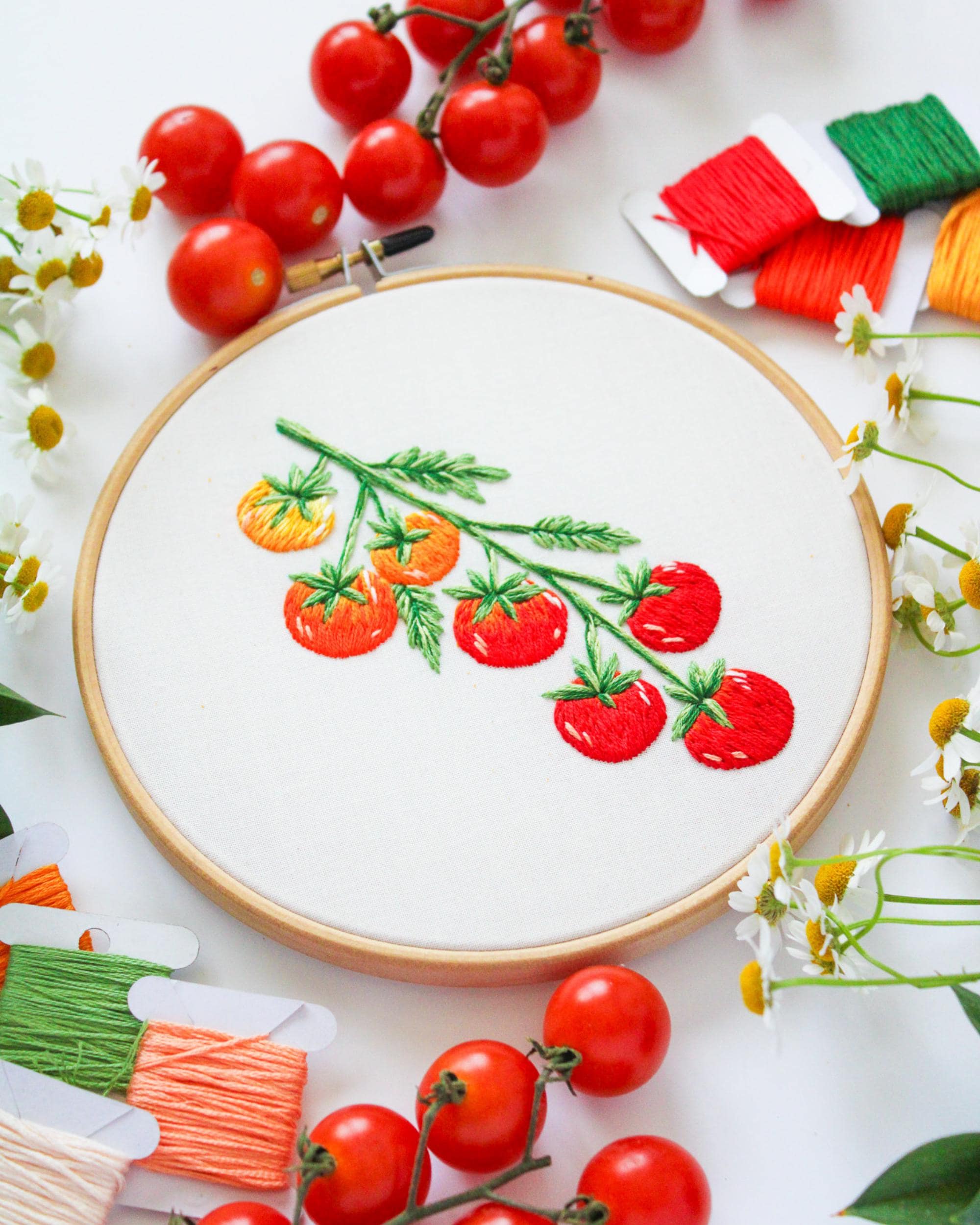 Vine Tomatoes Embroidery Pattern, Tomato Lover Art, Gift for Gardener ...