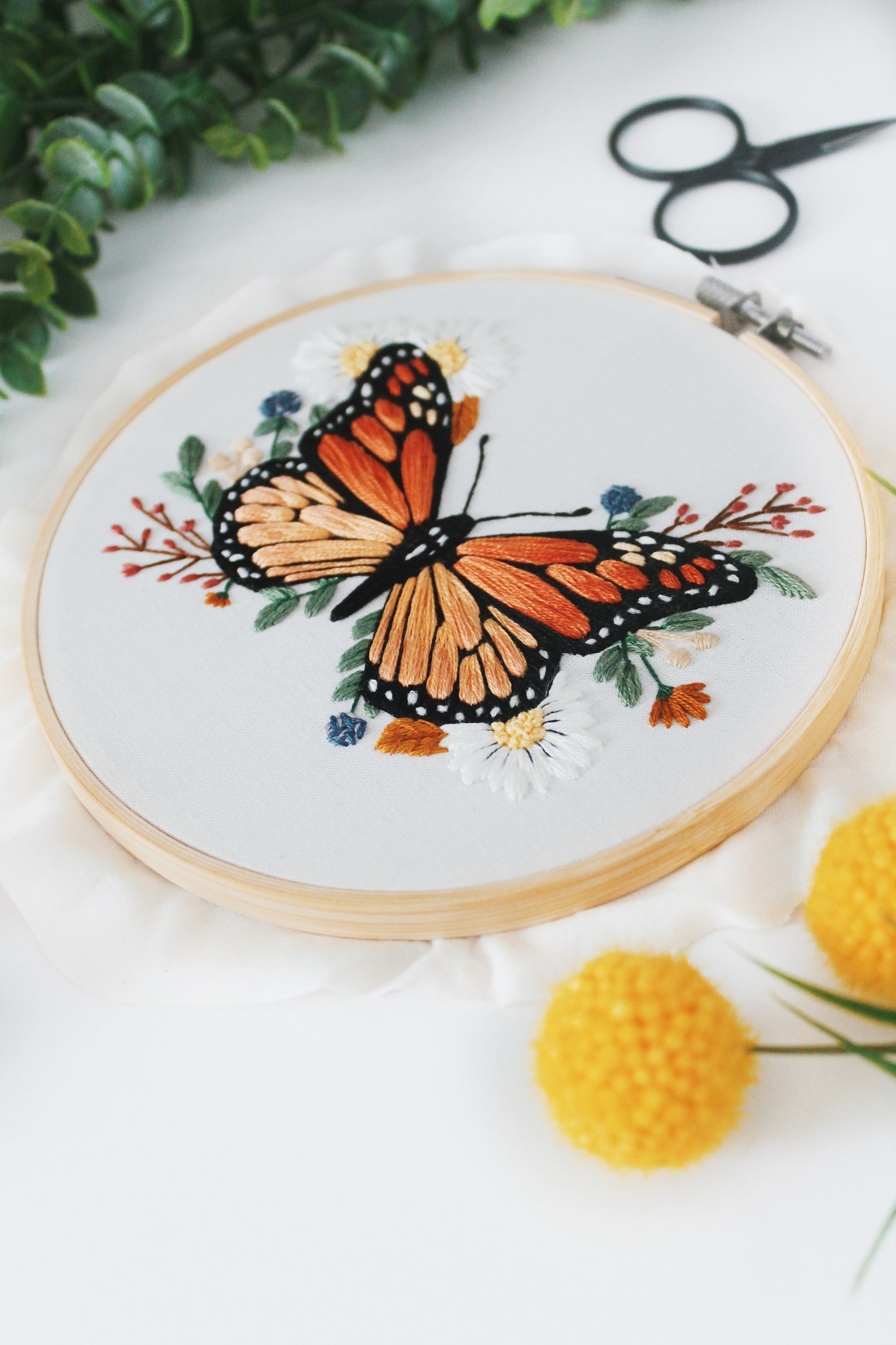 Monarch Embroidery Pattern Hand Embroidery Botanical - Etsy