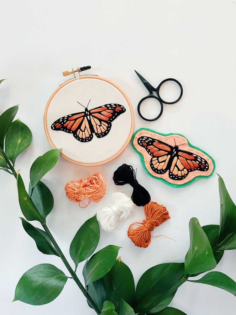 Monarch Embroidery Pattern Digital Download Embroidery | Etsy