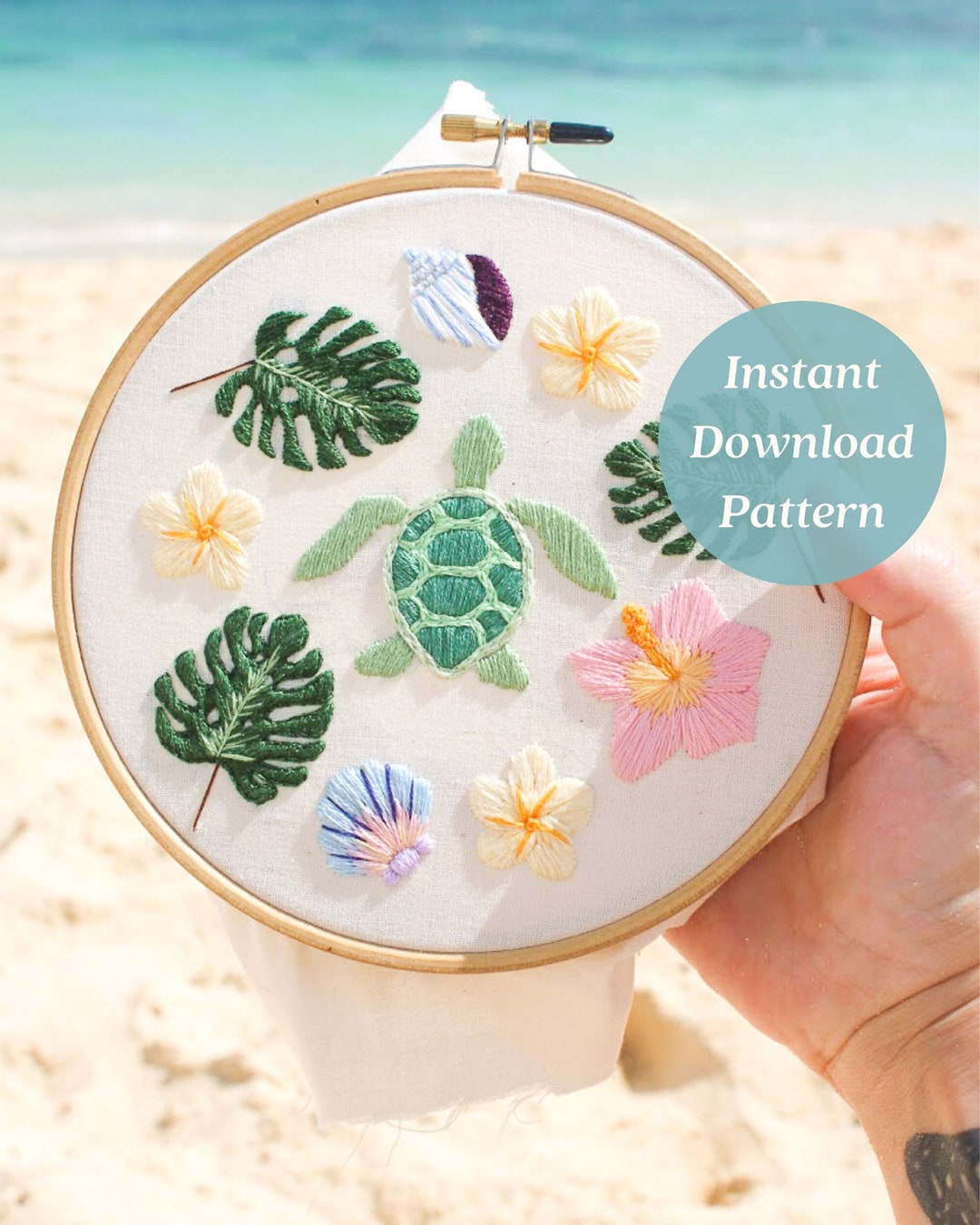 Sea Turtle Embroidery Pattern, Island Aesthetic, Island Medley ...