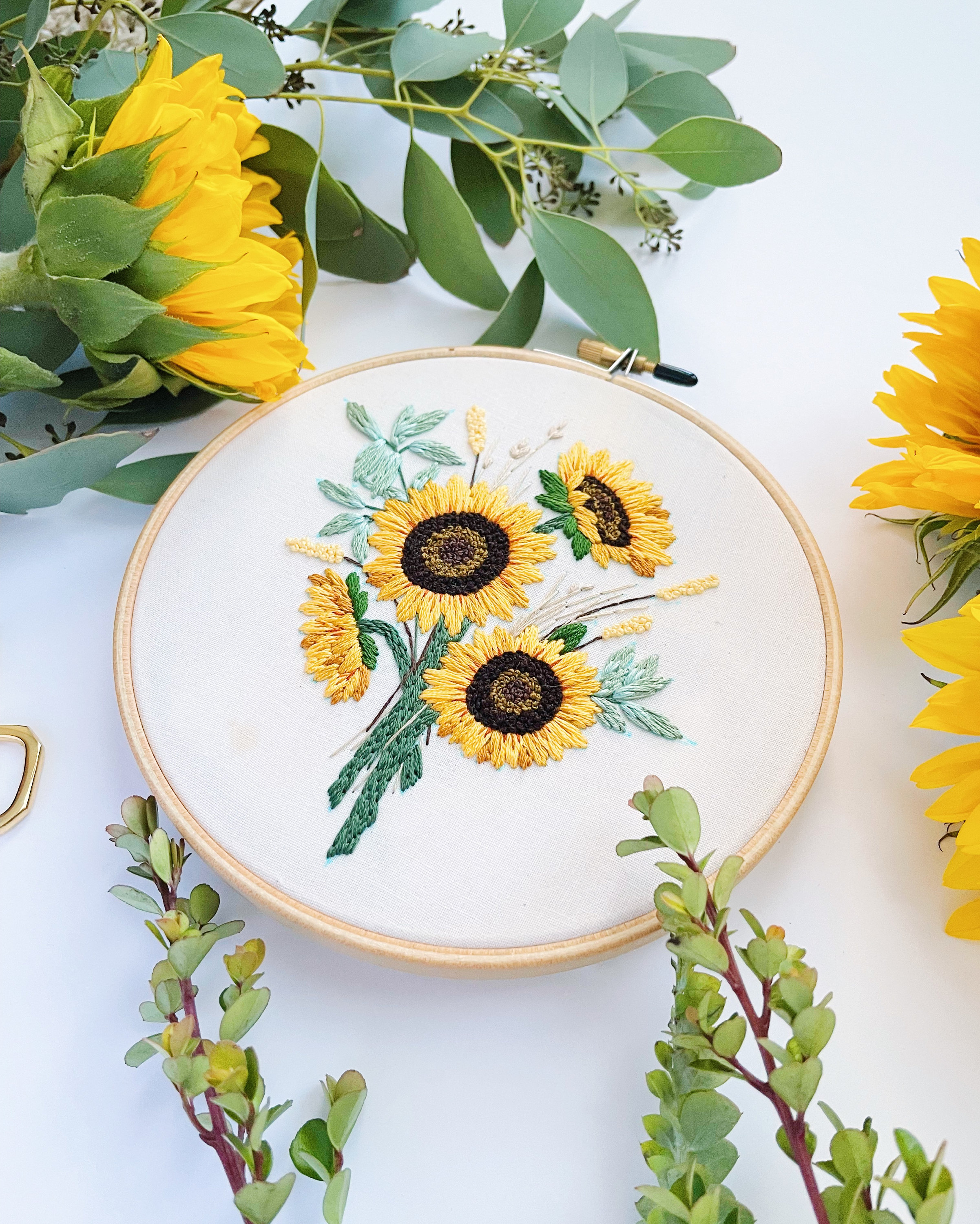 Sunflower Hand Embroidery Pattern Instant Download PDF - Etsy