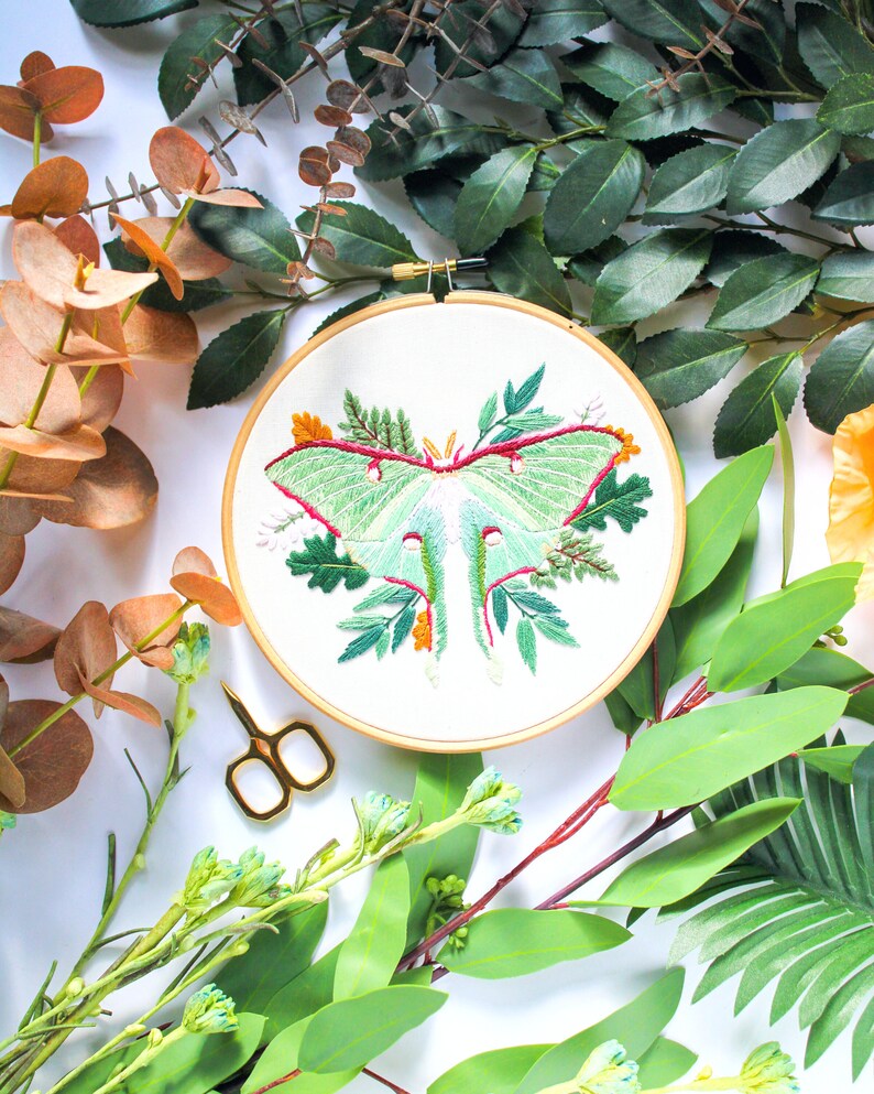Luna Moth Embroidery Pattern, Printable PDF Embroidery, Luna Moth ...