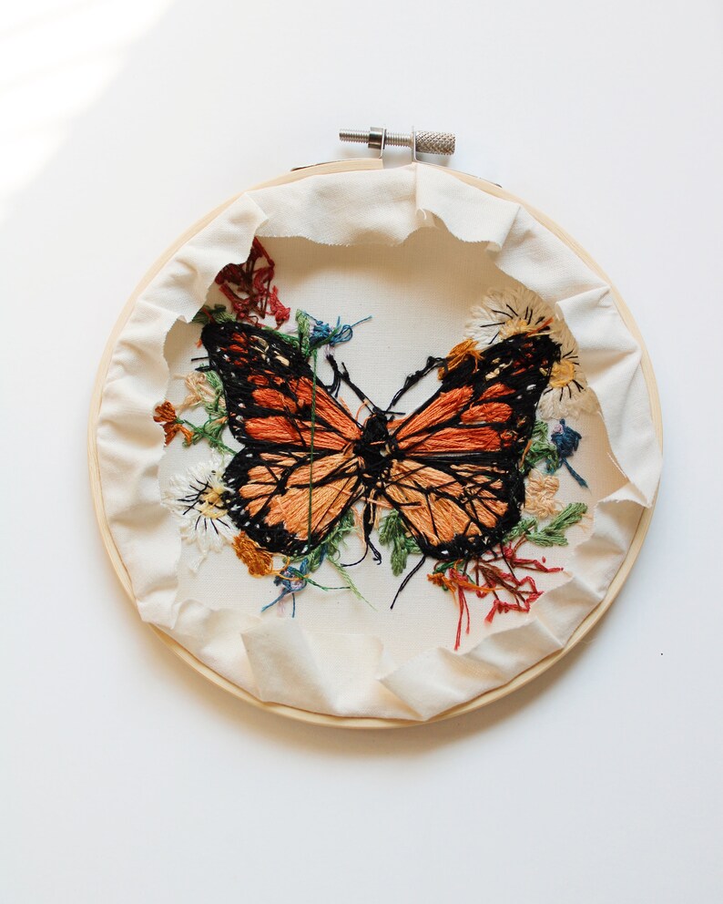 Monarch Embroidery Pattern Hand Embroidery Botanical - Etsy