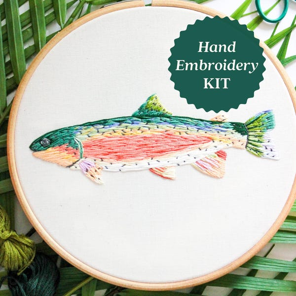 Brown Trout Embroidery - Etsy