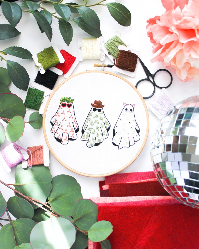 Ghost Embroidery Pattern Ghost Hand Embroidery Beginner - Etsy