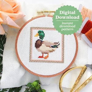 Mallard Duck Cross Stitch Pattern, Lake Cross Stitch, Texas Crafts ...