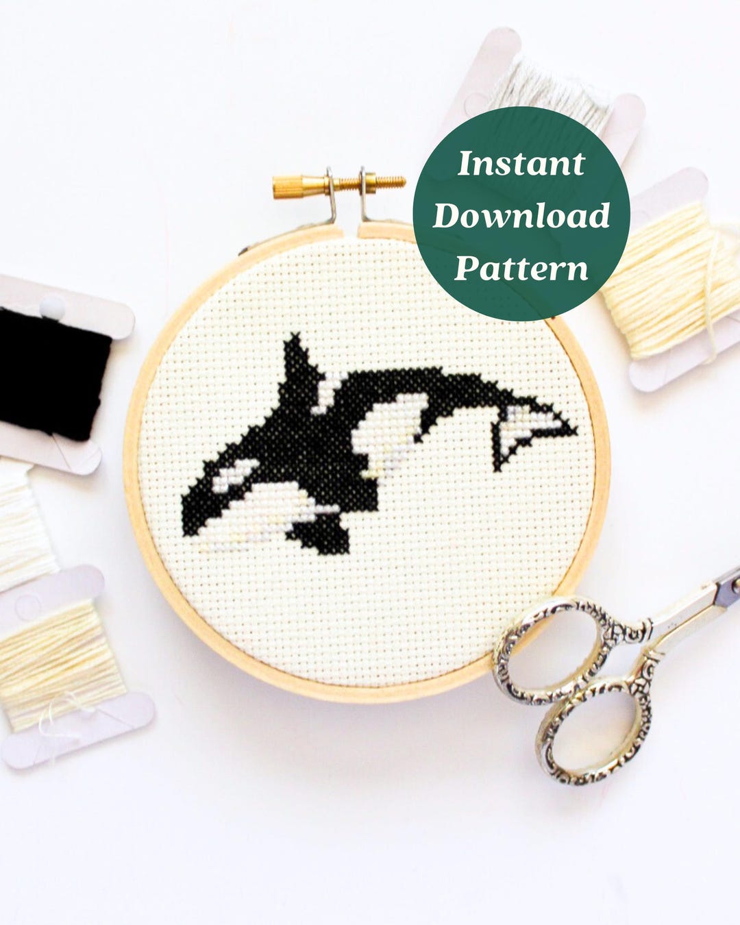 Orca Cross Stitch Pattern, Mini X Stitch, Ocean Cross Stitch, Sea Craft ...