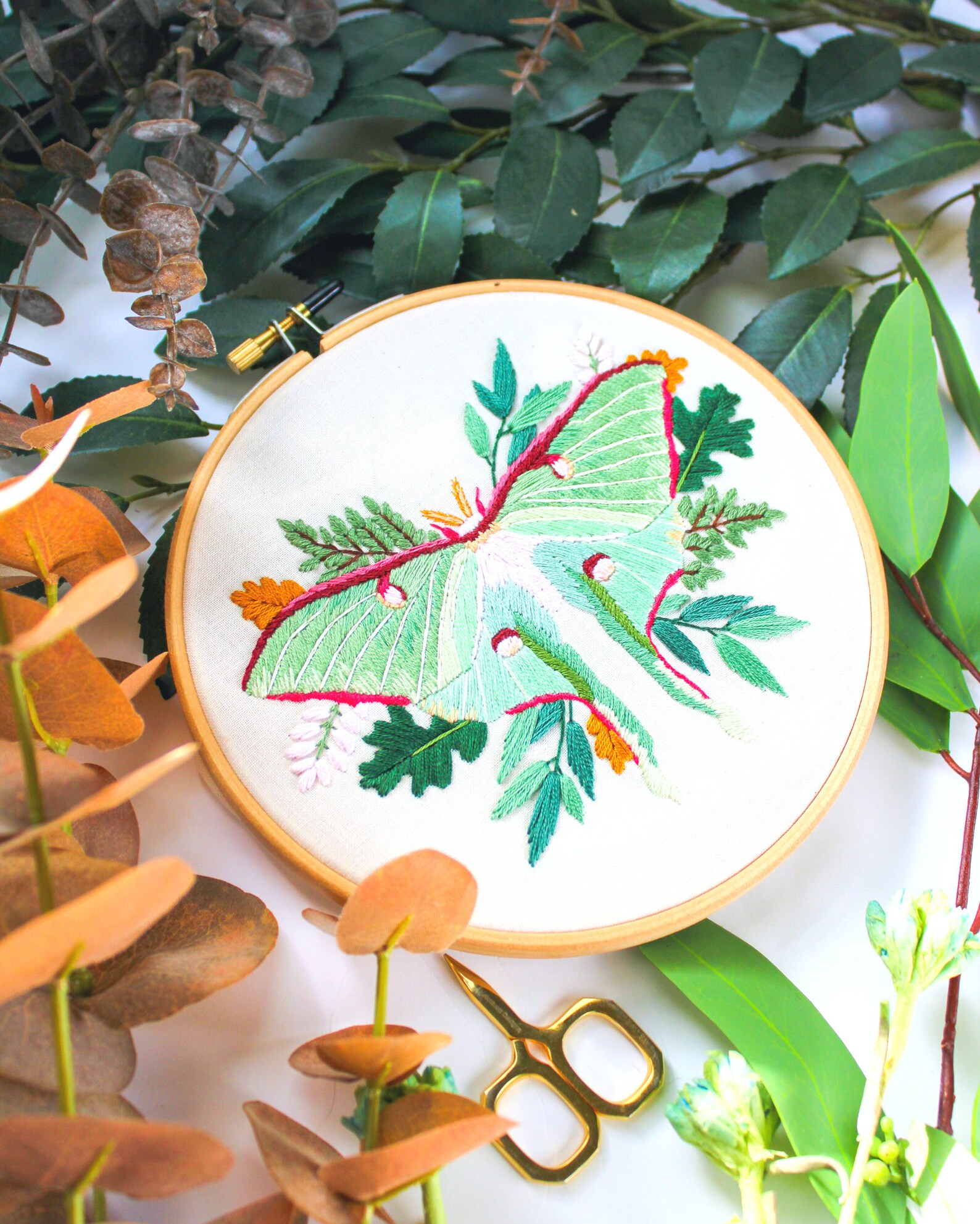 Luna Moth Embroidery Pattern, Printable PDF Embroidery, Luna Moth ...
