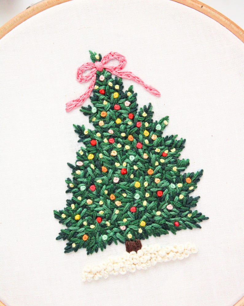 Christmas Tree Embroidery Pattern, Hand Embroidery Pattern, DIY ...