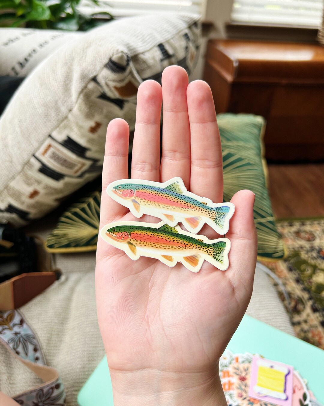 Rainbow Trout Sticker, Water Bottle Sticker, Gift for Fisherman, Vinyl ...