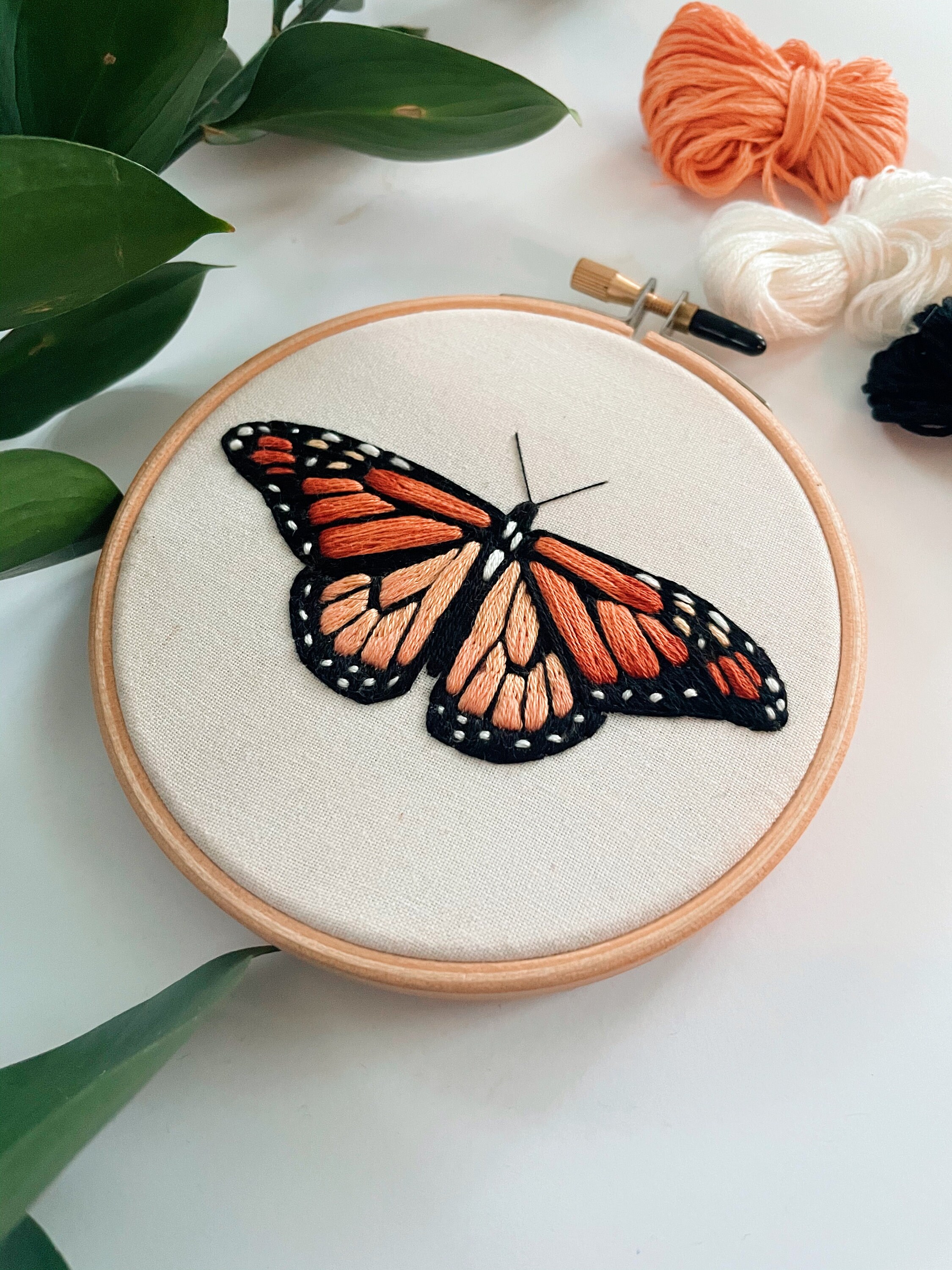 Monarch Embroidery Pattern Digital Download Embroidery | Etsy