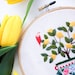 Potted Lemon Tree Embroidery Pattern, Bird Embroidery, Beginner ...