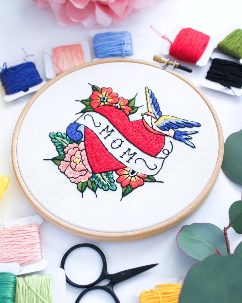 Mom Tattoo Embroidery Pattern, Mother's Day Embroidery Design, Mom ...