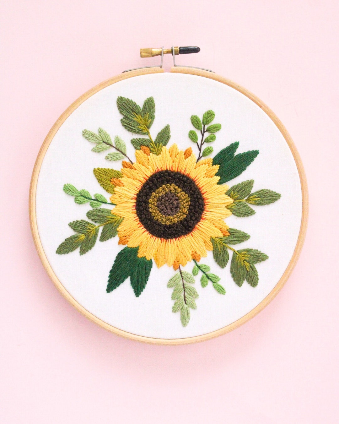 Finished Sunflower Embroidery, Hand Embroidered Gift, Completed ...