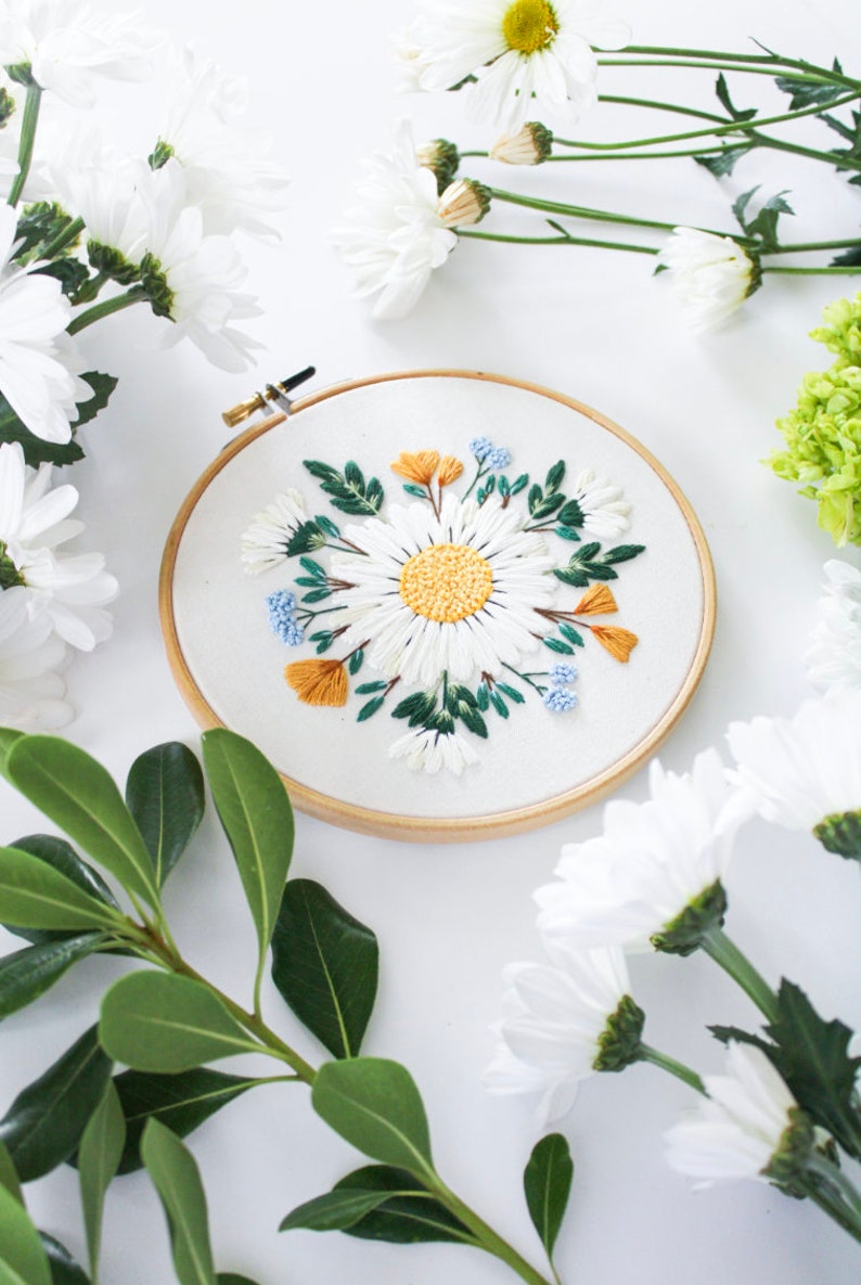Daisy Embroidery Pattern, Digital Download, Embroidery Pattern ...