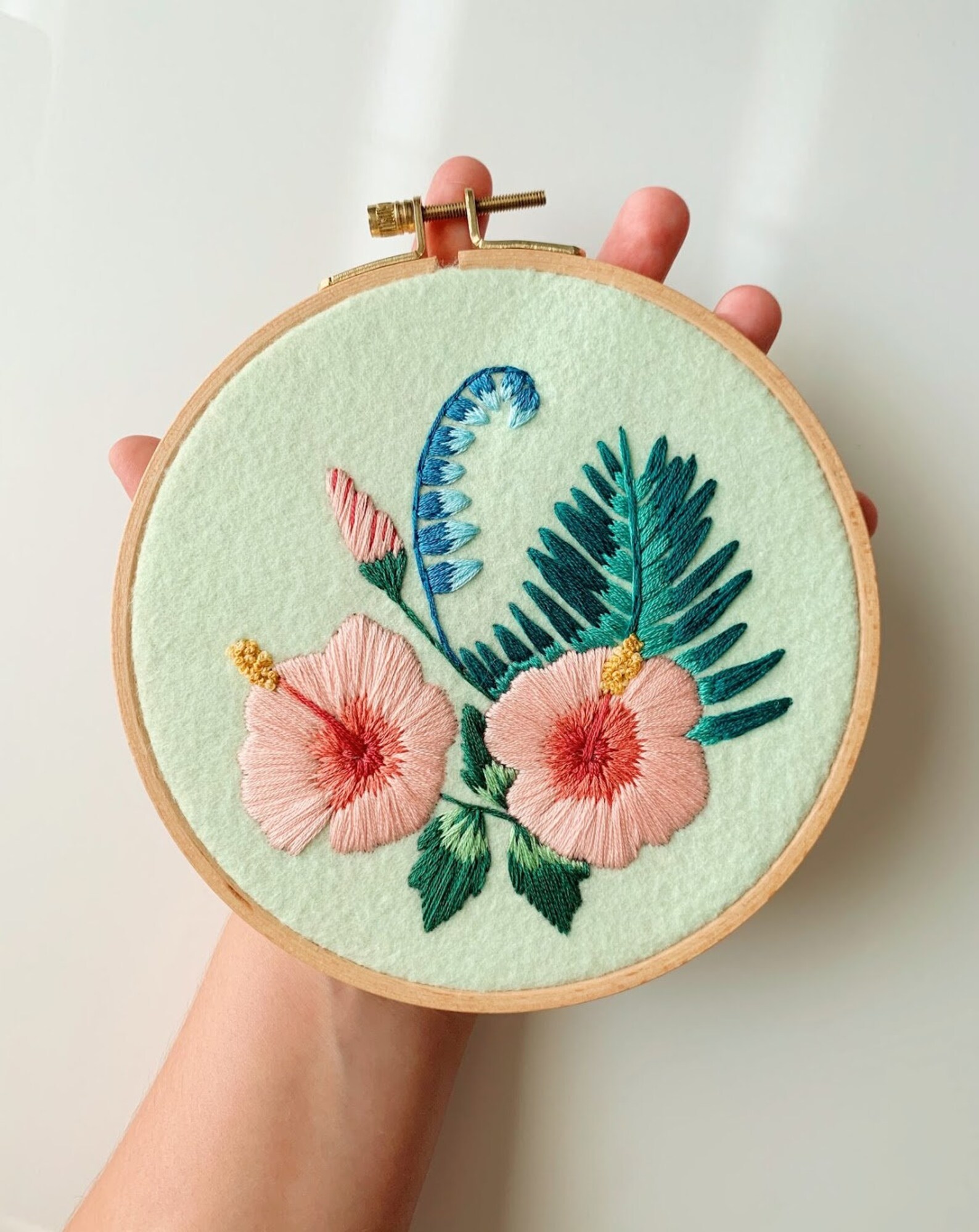 Hibiscus Embroidery Pattern Download Embroidery Tropical | Etsy