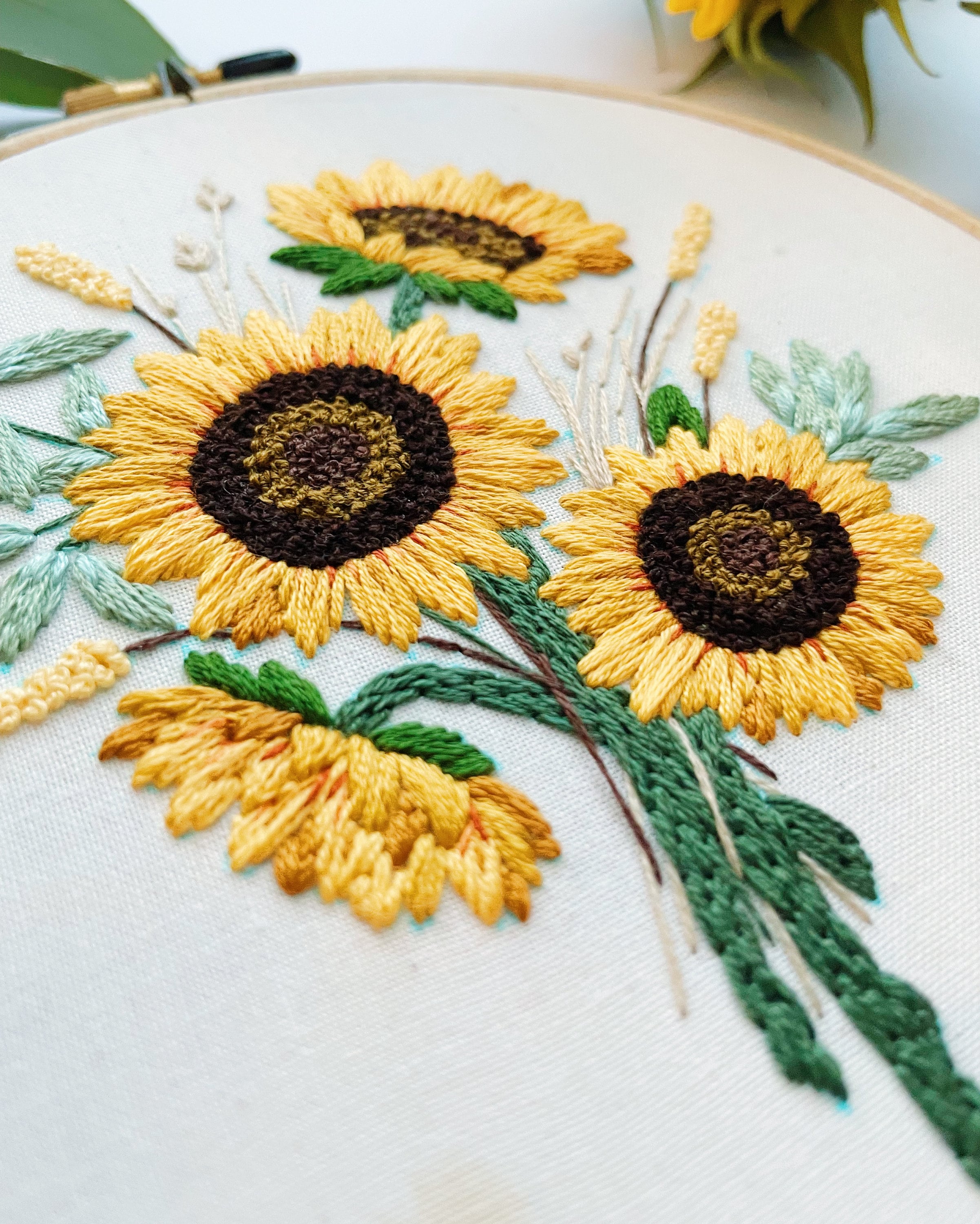 Sunflower Hand Embroidery Pattern Instant Download PDF - Etsy