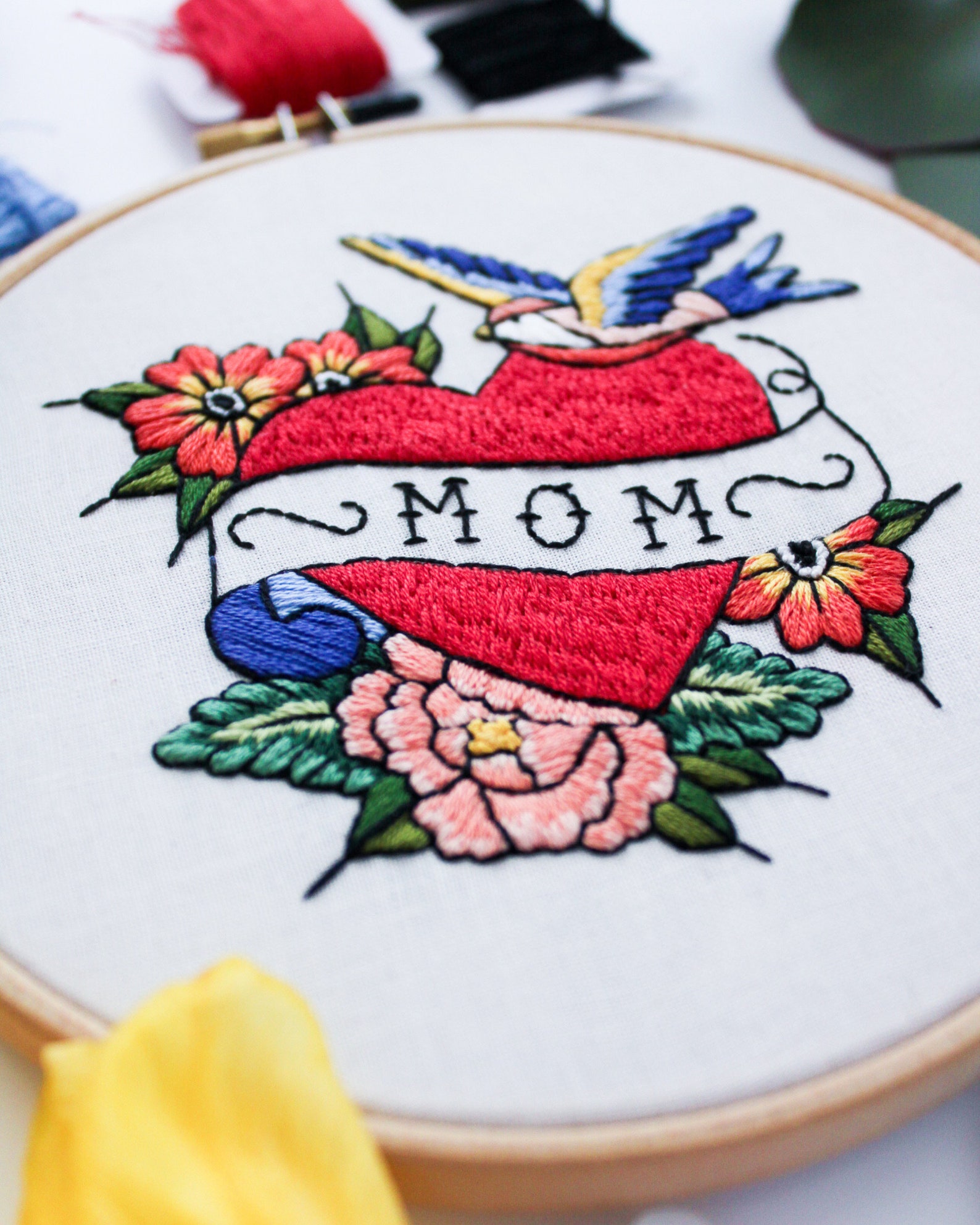 Mom Tattoo Embroidery Pattern, Mother's Day Embroidery Design, Mom ...