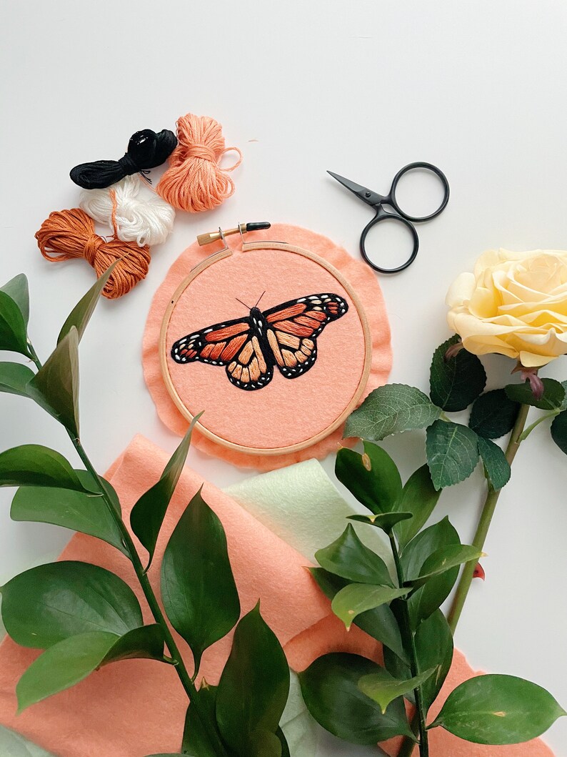 Monarch Embroidery Pattern Digital Download Embroidery | Etsy