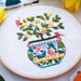 Potted Lemon Tree Embroidery Pattern, Bird Embroidery, Beginner ...
