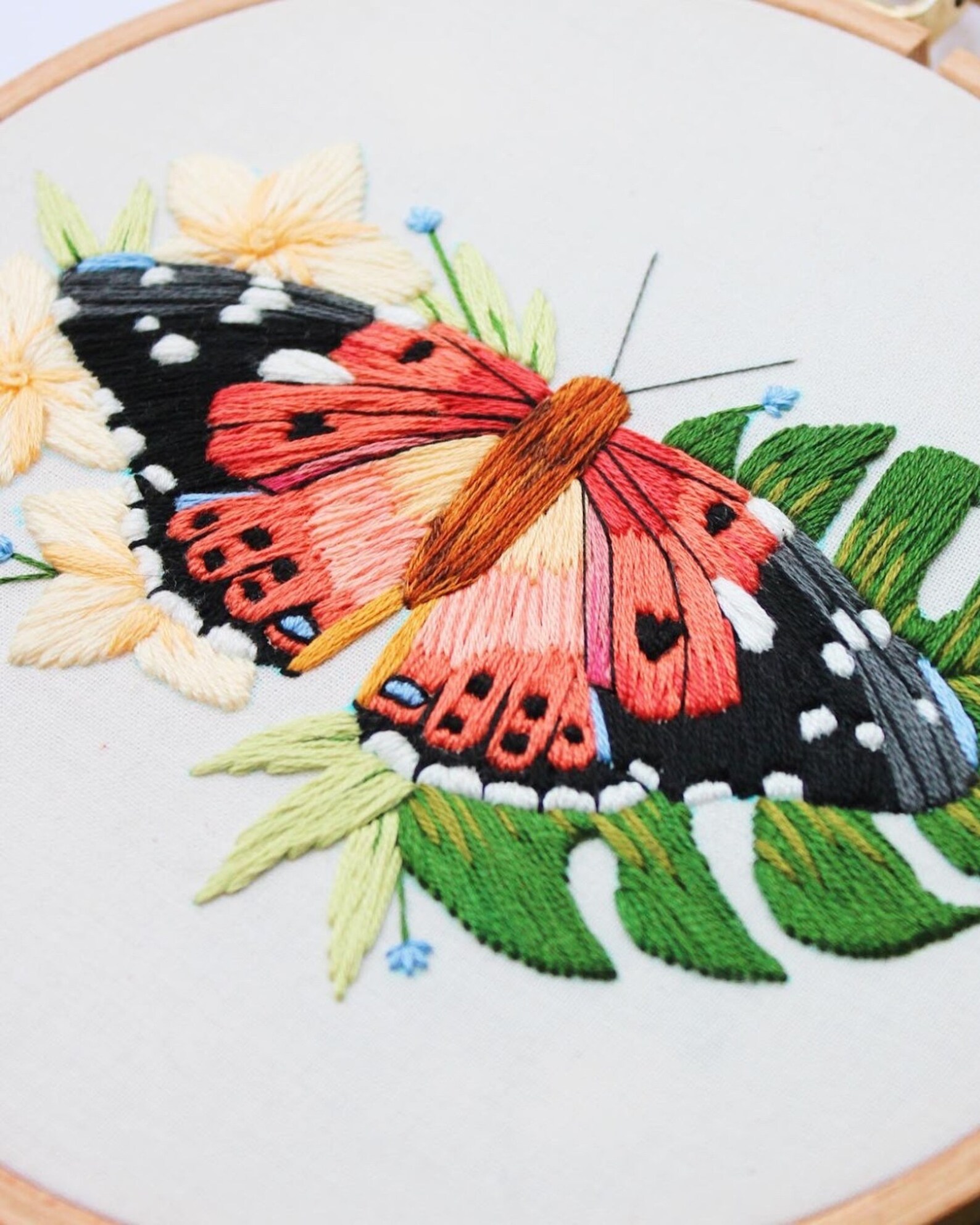 Finished Kamehameha Butterfly Embroidery, Hawaiian Wall Art, Costal ...