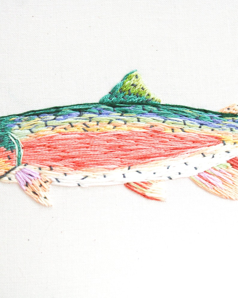Rainbow Trout Embroidery Pattern Digital Download Pattern - Etsy