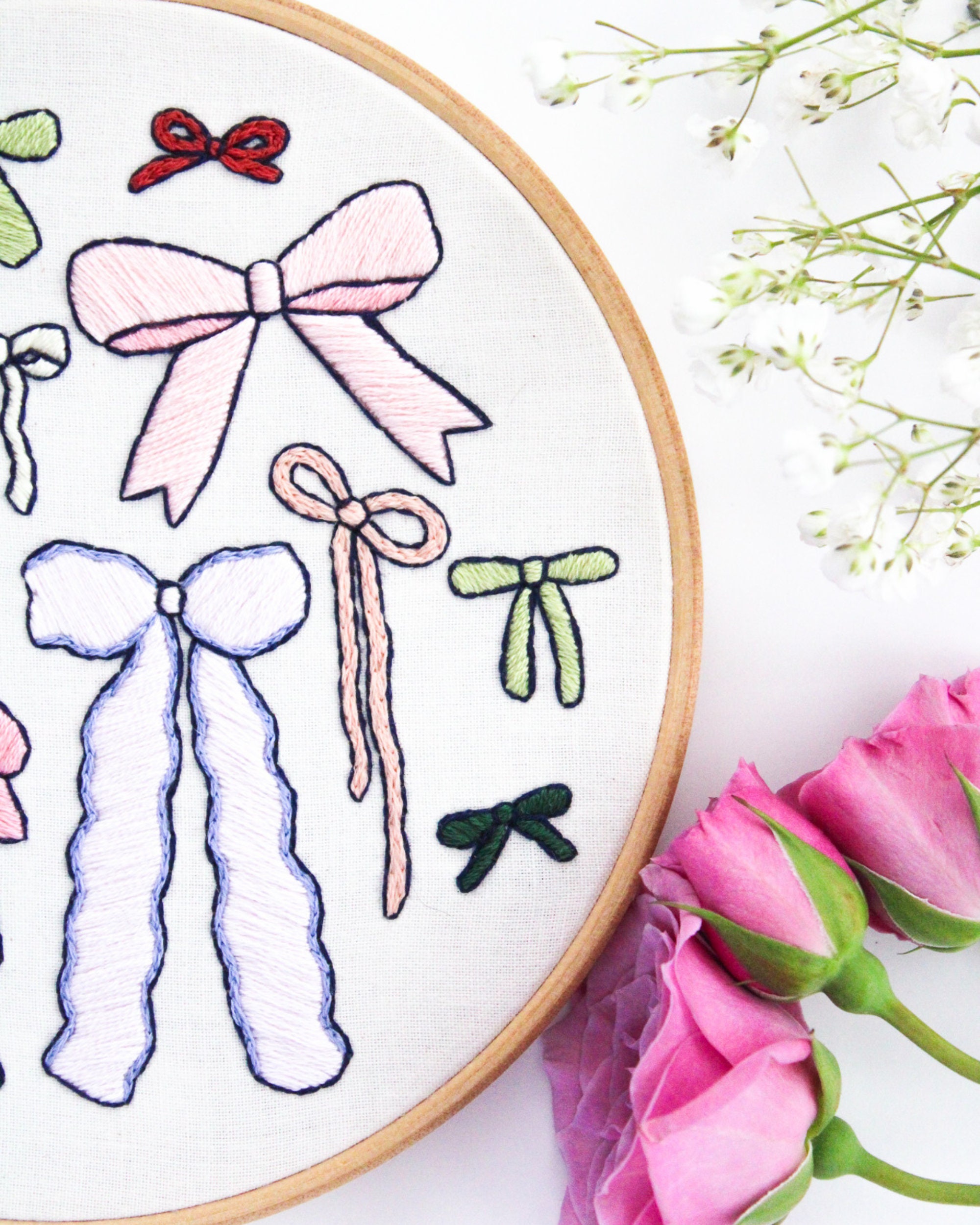 Ribbons & Bows Embroidery Pattern, PDF Hand Embroidery, Ribbon Crafts ...