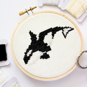 Orca Cross Stitch Pattern, Mini X Stitch, Ocean Cross Stitch, Sea Craft ...