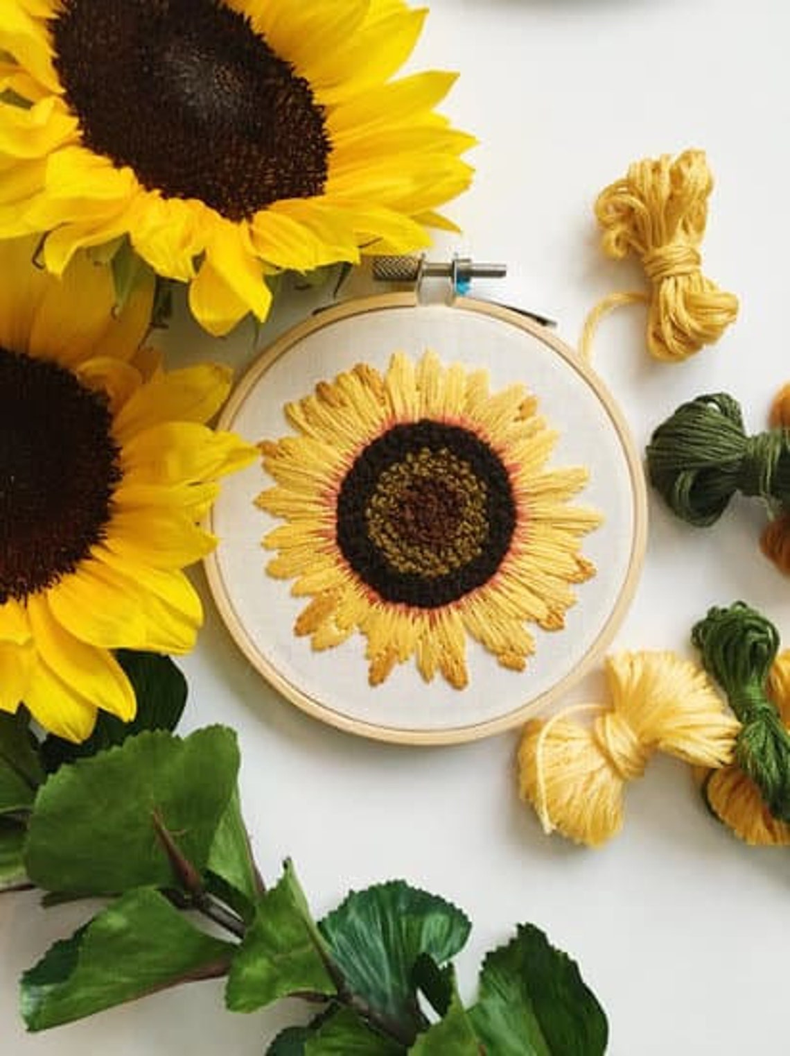 Sunflower Embroidery Download Floral Embroidery Pattern Hand - Etsy
