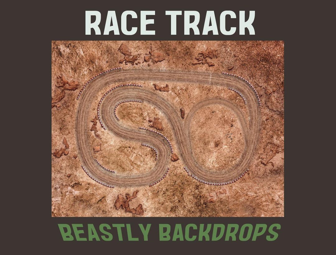 Race Track Mat: Tabletop Wargame Terrain, Beefy-soft Printed Cloth Mat ...