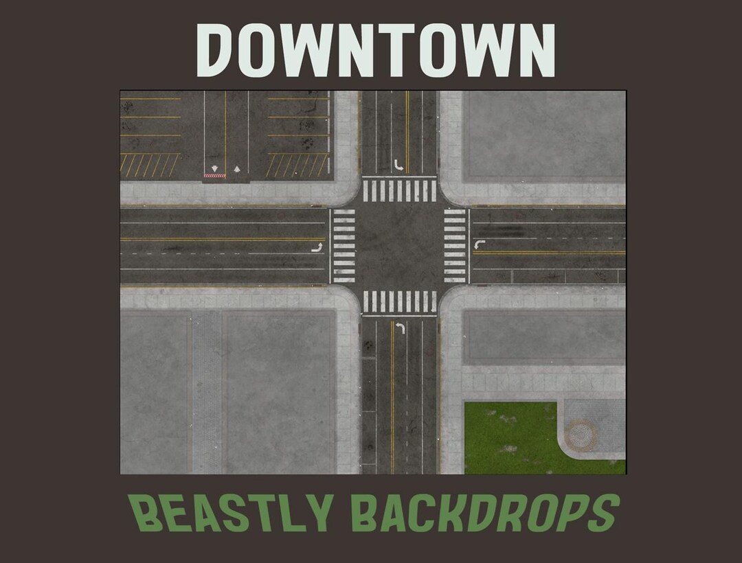 Downtown City Mat: Tabletop Wargame Terrain, Beefy-soft Printed Cloth ...