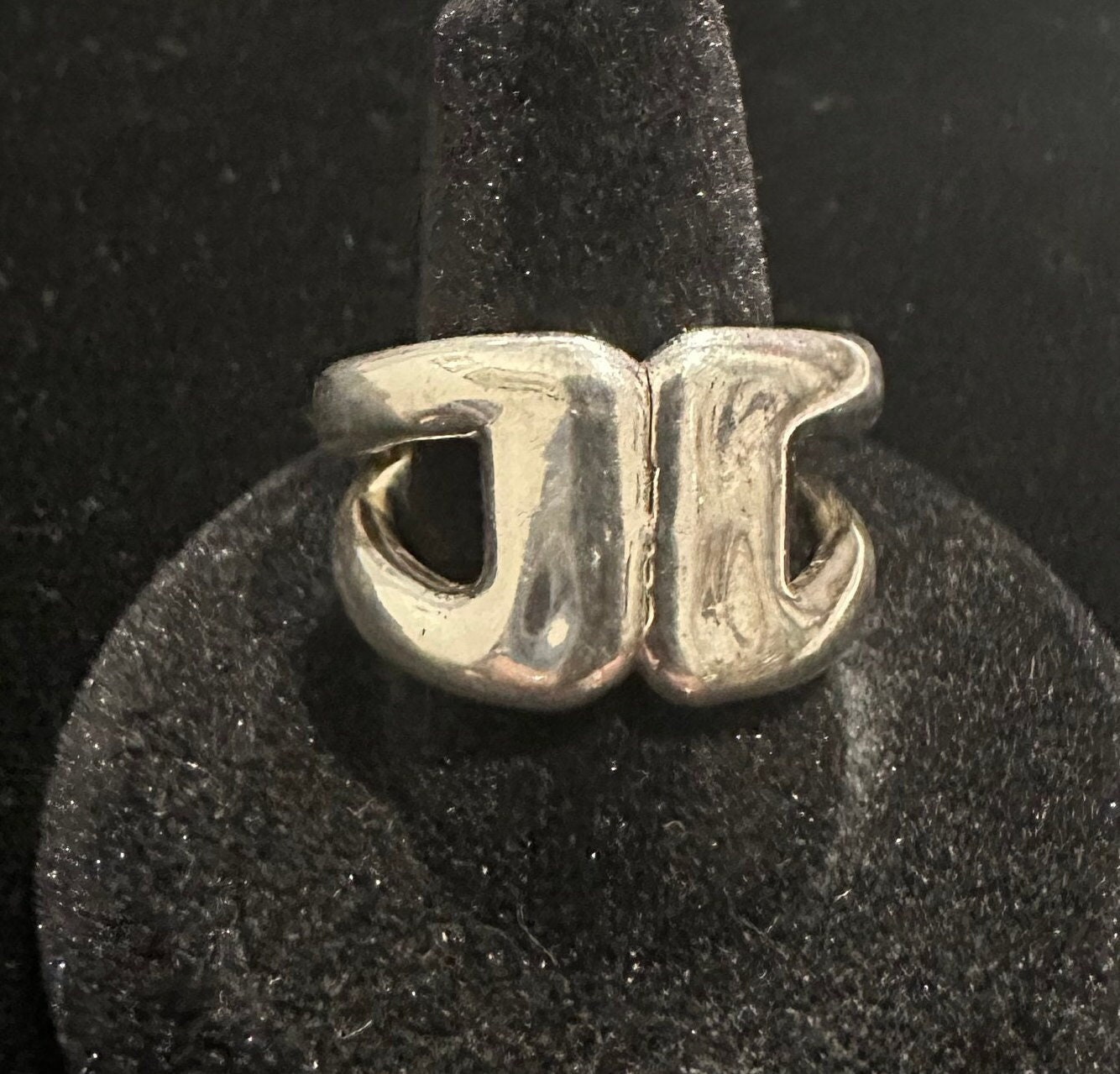 Vintage Sterling Silver Electroform Modernist Ring Signed Bat Ami Size ...