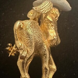 Vintage Gold Tone Figural Donkey Pin With Enamel Hat Signed Roma - Etsy