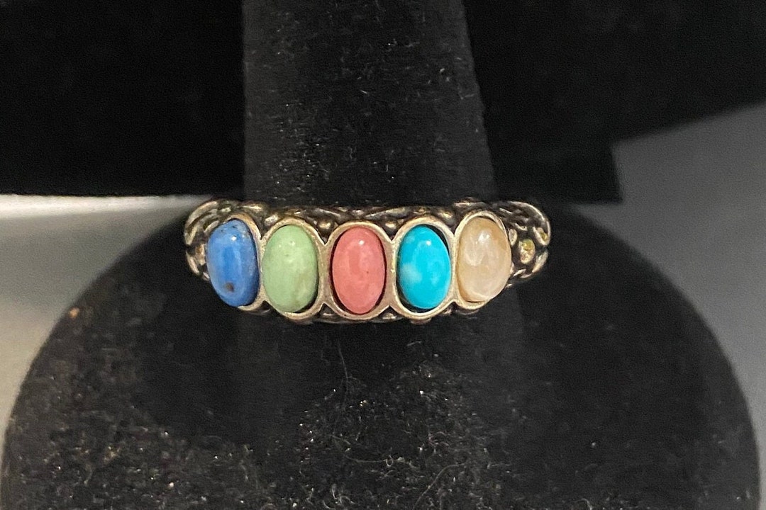 Vintage Carolyn Pollack Relios Sterling Silver Ring With 5 Assorted ...