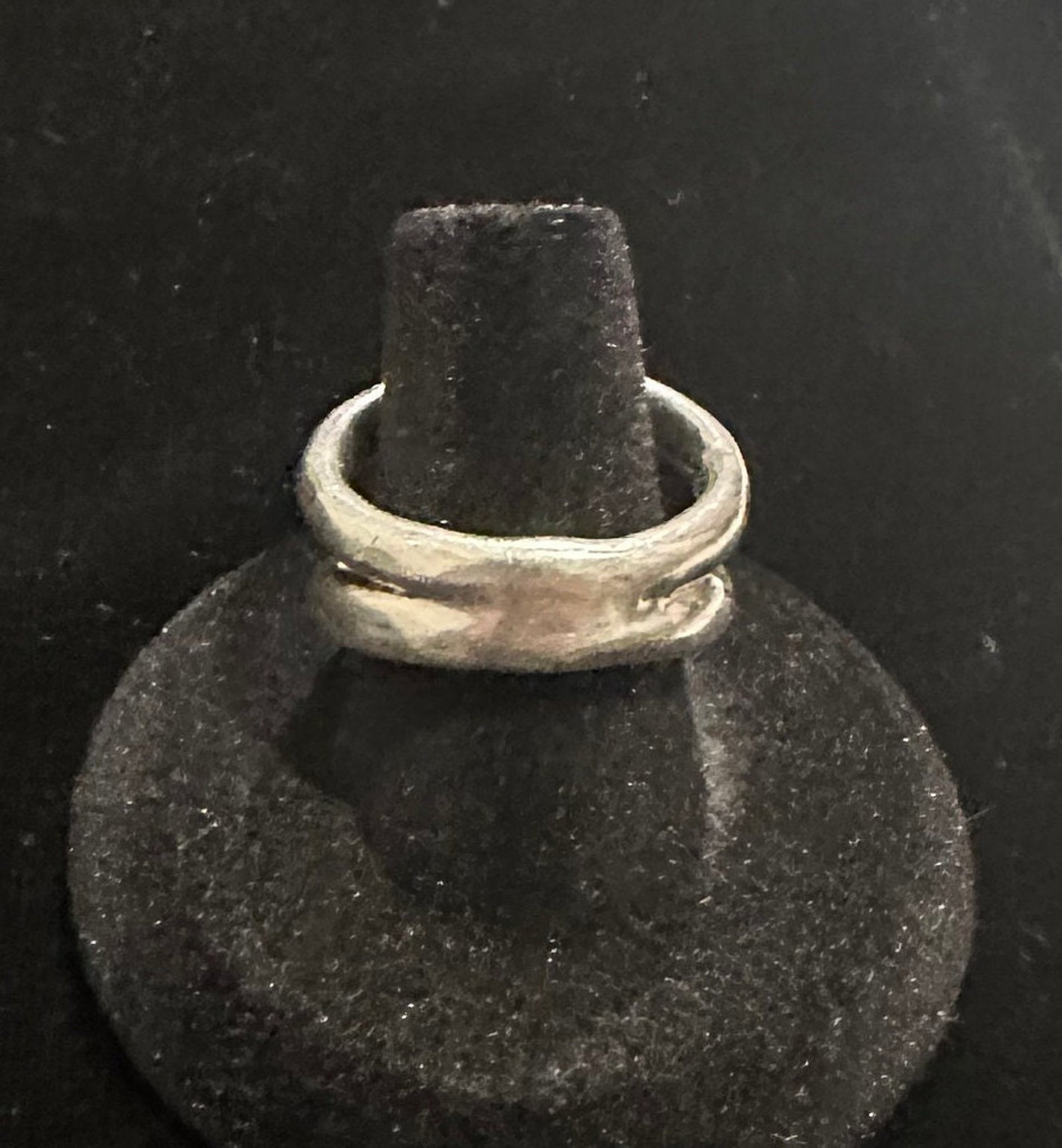 Vintage Sterling Silver Electroform Modernist Ring Signed Bat Ami Size ...