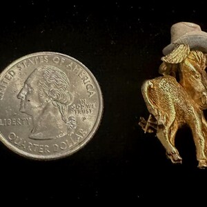 Vintage Gold Tone Figural Donkey Pin With Enamel Hat Signed Roma - Etsy