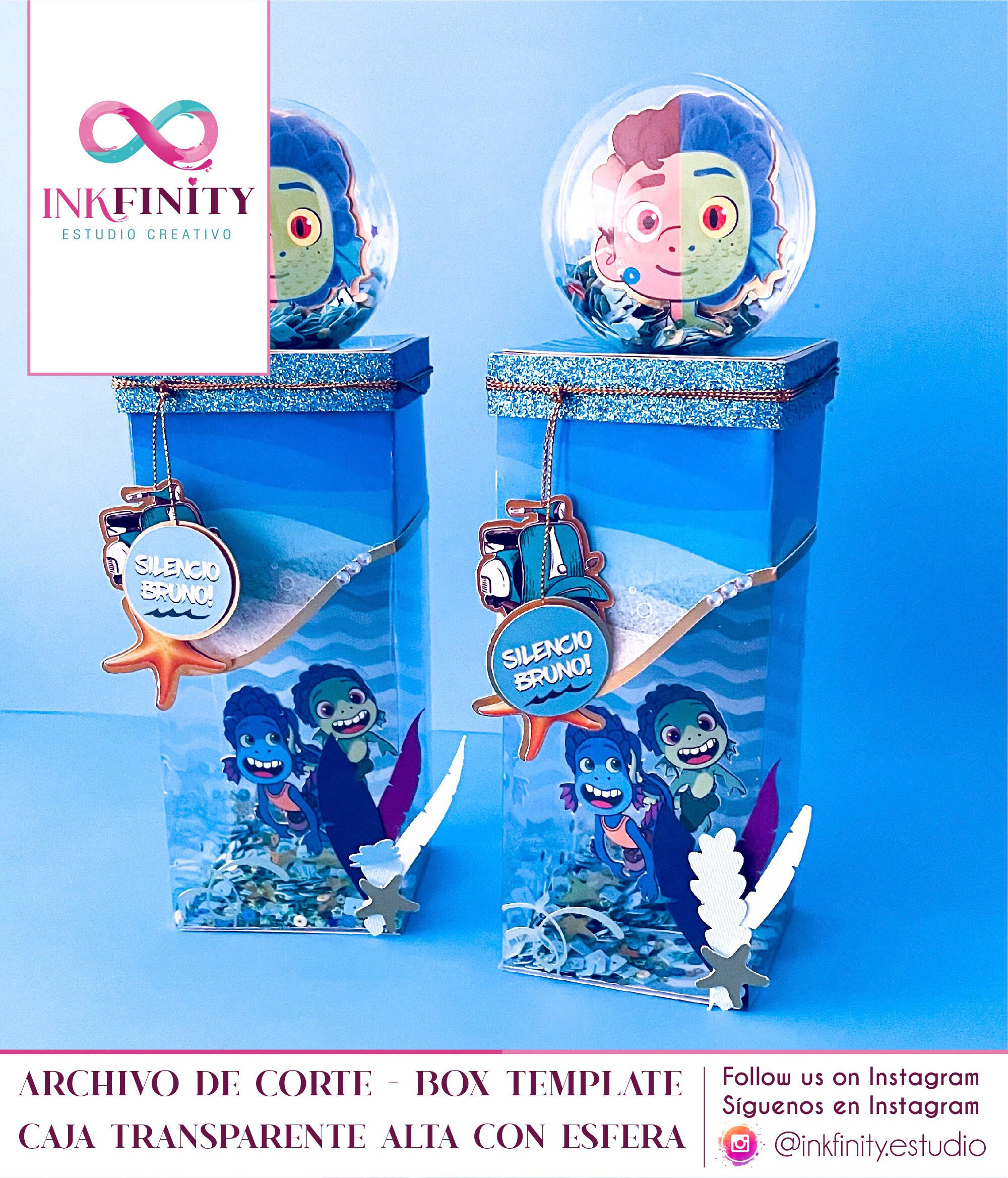 Tall Clear Box With Sphere Cutting File - DXF and SVG for Cameo and ...