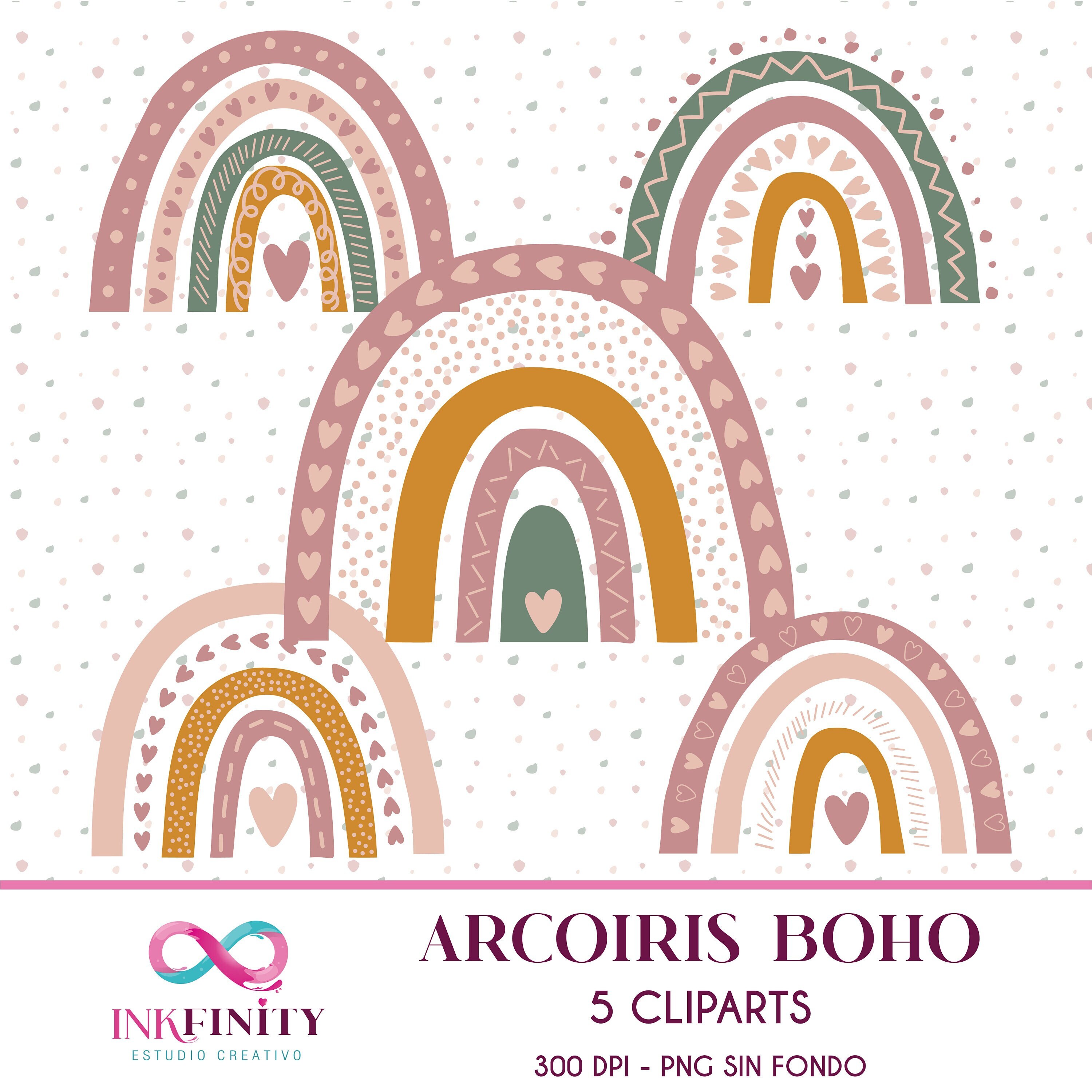 Cliparts Boho Rainbows Pastel Colors PNG - Etsy